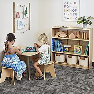 ECR4Kids Classic Bookcase, 36in, Adjustable Bookshelf, Natural