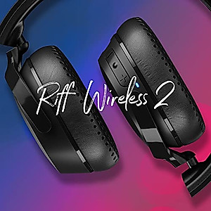 Skullcandy Riff 2 Wireless Headphones with Tile Finding Technology / 34 Hour Battery/Use with iPhone and Android/with Mic/Best for Music, Travel, and Gaming/Bluetooth Headphones - Black