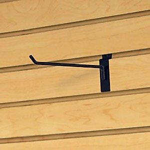 Only Garment Racks Commercial Deluxe Slatwall Hooks, 6", Black (Pack of 20)
