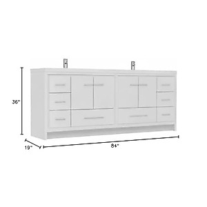 Alya Bath Sortino Bathrrom Vanity, White