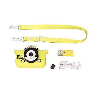 Childrens Digital Camera, Front and Rear Two Cameras Childrens Camera stimulates Childrens Imagination 2inch HD Screen Multiple MP3 for Video Filters with 32G Memory Card with Card Reader