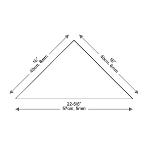 Dulles Glass 16" x 16" Triangle Glass Shelf - Shelf Only - Tempered - 3/8" Thick - Flat Polished Glass