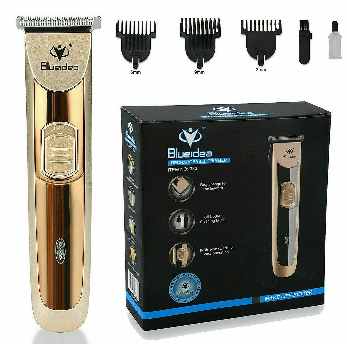 Professional Hair Clippers, Rechargeable Hair Clippers Set, Low Noise Haircut Trimmer Professional Hair Clippers with 4 Guide Combs Brush for Men/Kids/Baby/Women