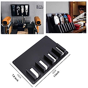 Barber Work Station Clipper Holder, Barber clipper keeper, Barber Clipper Organizer. (Black Wall mount)