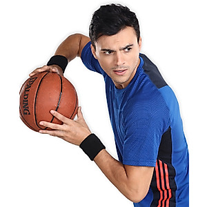 Tough Headwear Sports Wristbands - Arm Bands, Wrist Sweat Bands - One Size - Black - Cotton Blend - Unisex - For Athletes