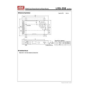 MEAN WELL LRS-350-24 350.4W 24V 14.6 Amp Single Output Switchable Power