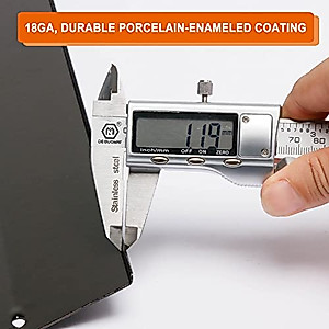 GRISUN Grill Replacement Parts for Oklahoma Joe Longhorn Combo Grills, Stainless Steel Grill Burner, Porcelain-Enameled Heat Plate with Adjustable Crossover Tubes