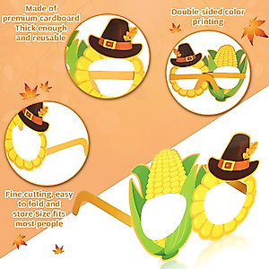 Harrycle 32 Pcs Fall Party Decoration Paper Eyeglasses Autumn Thanksgiving Costume Photo Booth Props Pumpkin Maple Leaf Fall Themed Supplies for Happy Fall Harvest Decorations Thanksgiving Party Favor