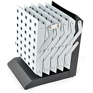 Displayfactory Foldable Magazine Rack Catalog Literature Rack Brochure Display Stand Heavy Duty Aluminum Show Rack Portable 5 Pockets Brochure Rack for Trade Show Exhibitions Office Retail Store