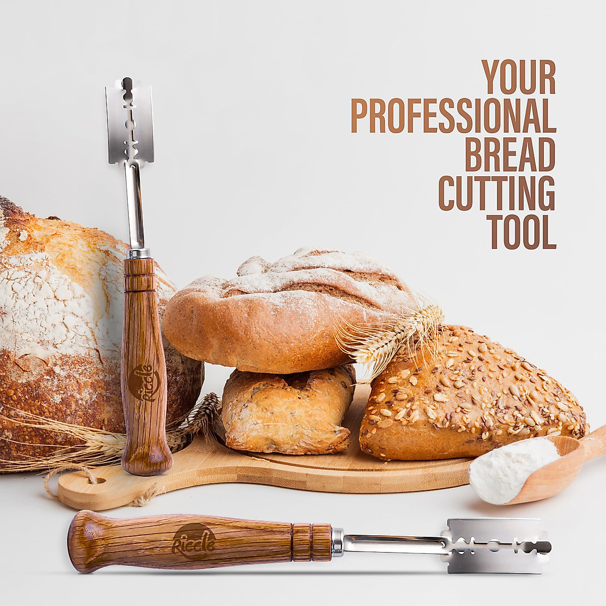 RICCLE Bread Lame Slashing Tool, Dough Scoring Knife with 15 Razor Blades and Storage Cover