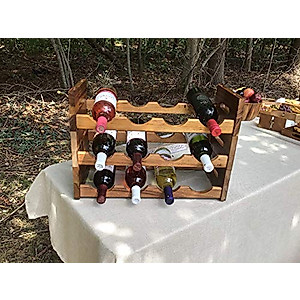 Kalmar Home Acacia Wood Stackable Wine Rack