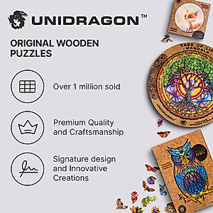 UNIDRAGON Original + IC4 Design Wooden Jigsaw Puzzle for Adults and Kids, Puzzle Board Game, Quezzle Space Adventures, Full Pack, 1000 Pieces, 28.2 by 19.6 Inches
