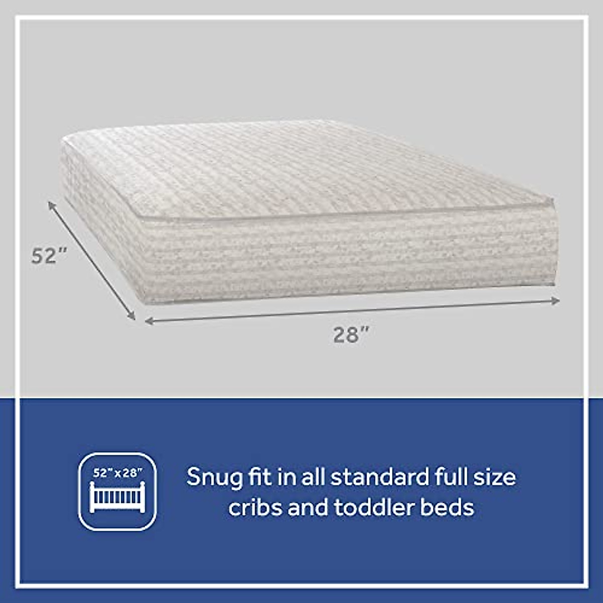 Sealy Baby Firm Rest 2-Stage Antibacterial Waterproof Baby Crib Mattress and Toddler Bed Mattress - 204 Premium Coils, GREENGUARD Air Quality Certified - Made in USA, 52"X28", Viivia