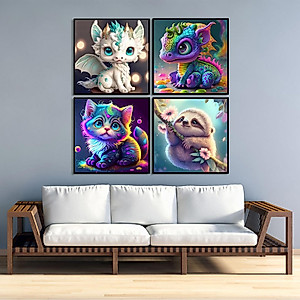 12 Pack Diamond Painting Kits, 5D Diamond Art Crystal Flowers Moon Beach Kits for Adults Beginners, Full Drill DIY Dimond Painting Picture, Gem Art Crafts for Home Wall Decor 11.8x15.7in