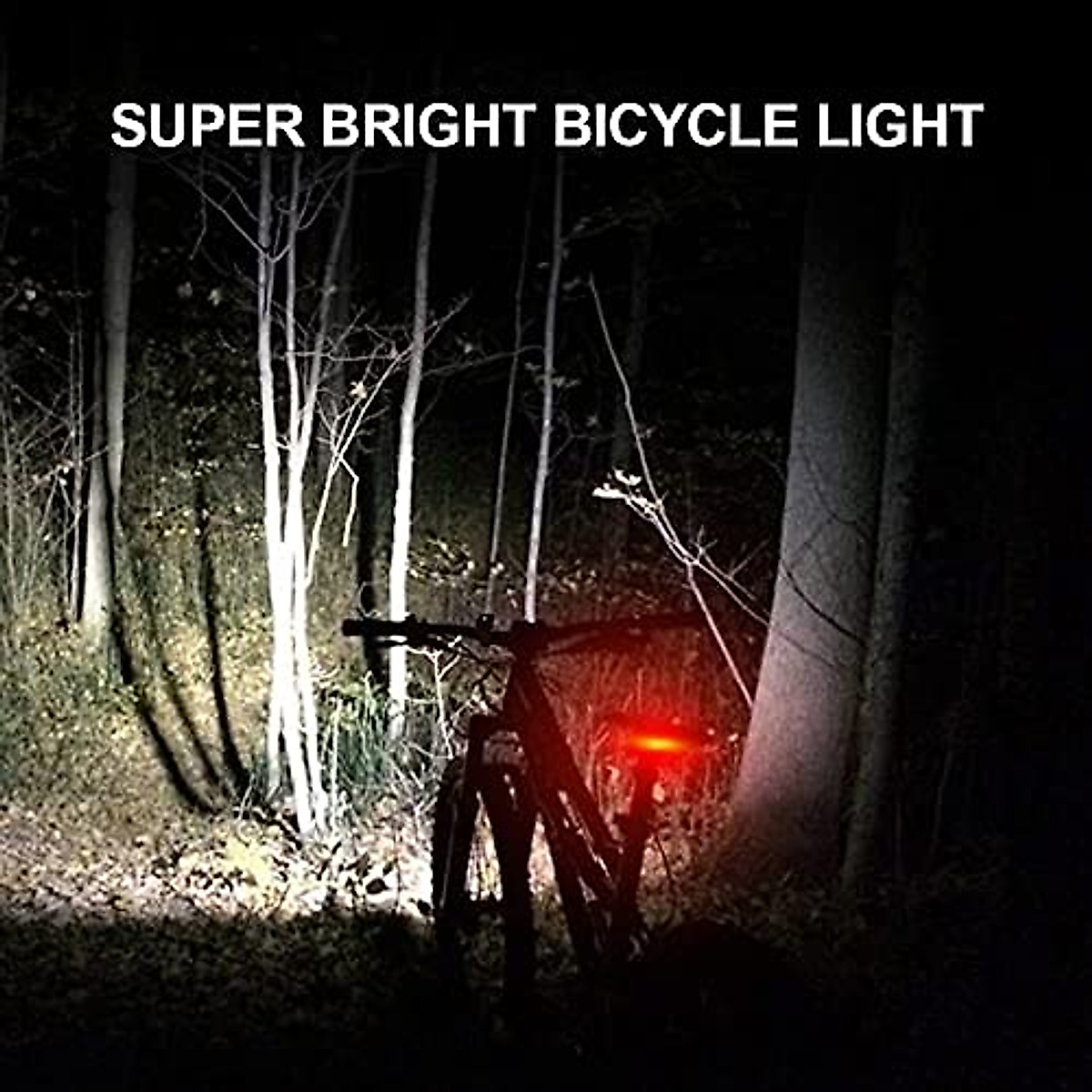 1200 Lumens Bike Lights Front and Back,USB Rechargeable Bicycle Light,Super Bright 3 LED Bike Lights for Night Riding,Bike Headlight with Power Bank Function,IPX5 Waterproof,3+5 Light Modes