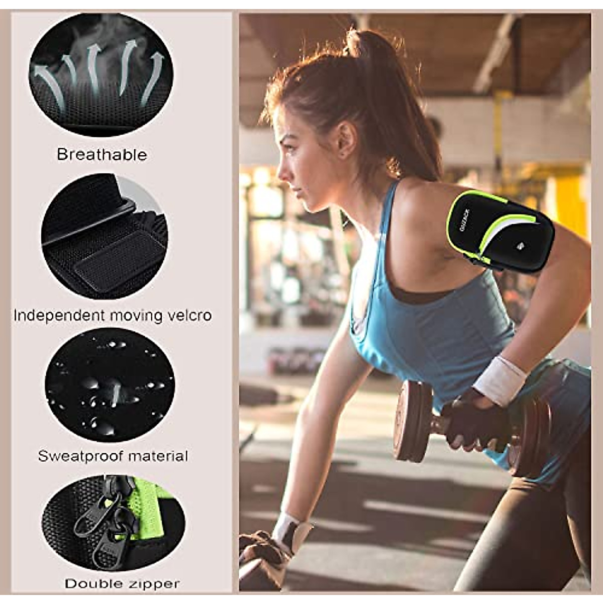 Armband Cell Phone Holder for Running Workout Exercise Sports Phone Arm Bands Pouch Bag, Running Armband for iPhone 14 13 12 11 Pro Max XS XR X Plus Samsung Galaxy Up to 6.9"