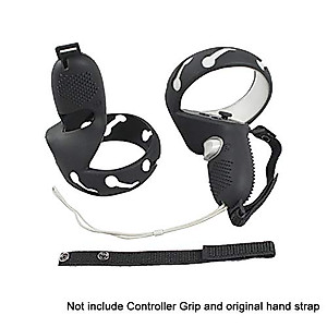 Kakalote Compatible for O culus Quest 2 Touch Controller Full Grip Cover, Slip Proof and Fall Proof Protective Silicone Sleeve with Hand Strap for Quest 2 Headset