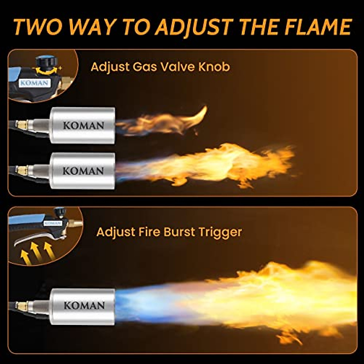 Heavy Duty Weed Torch Burner,Propane Torch Weed Burner (CSA Certified),Flamethrower with 9.8 FT Hose,500,000 BTU, Self Igniting Flame Weeder for Weeding,Roof Asphalt,Ice Snow,Welding,Road Marking