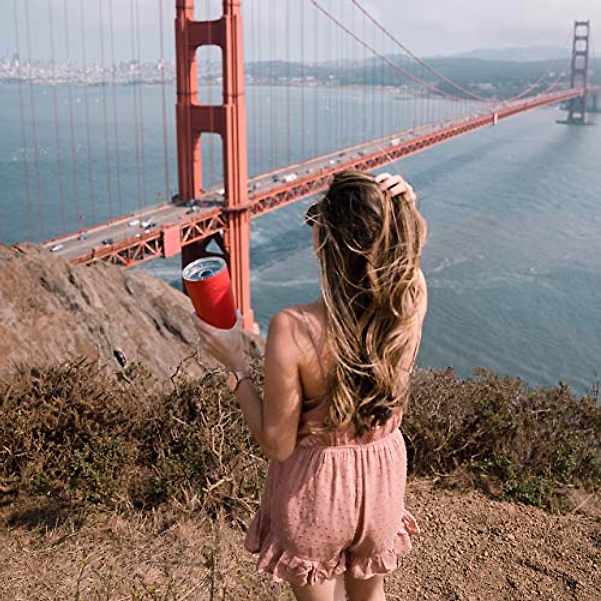 Seriously Ice Cold SIC 30oz Insulated Travel Tumbler Mug, Premium Double Wall Stainless Steel, Leak Proof BPA Free Lid (Matte Red)