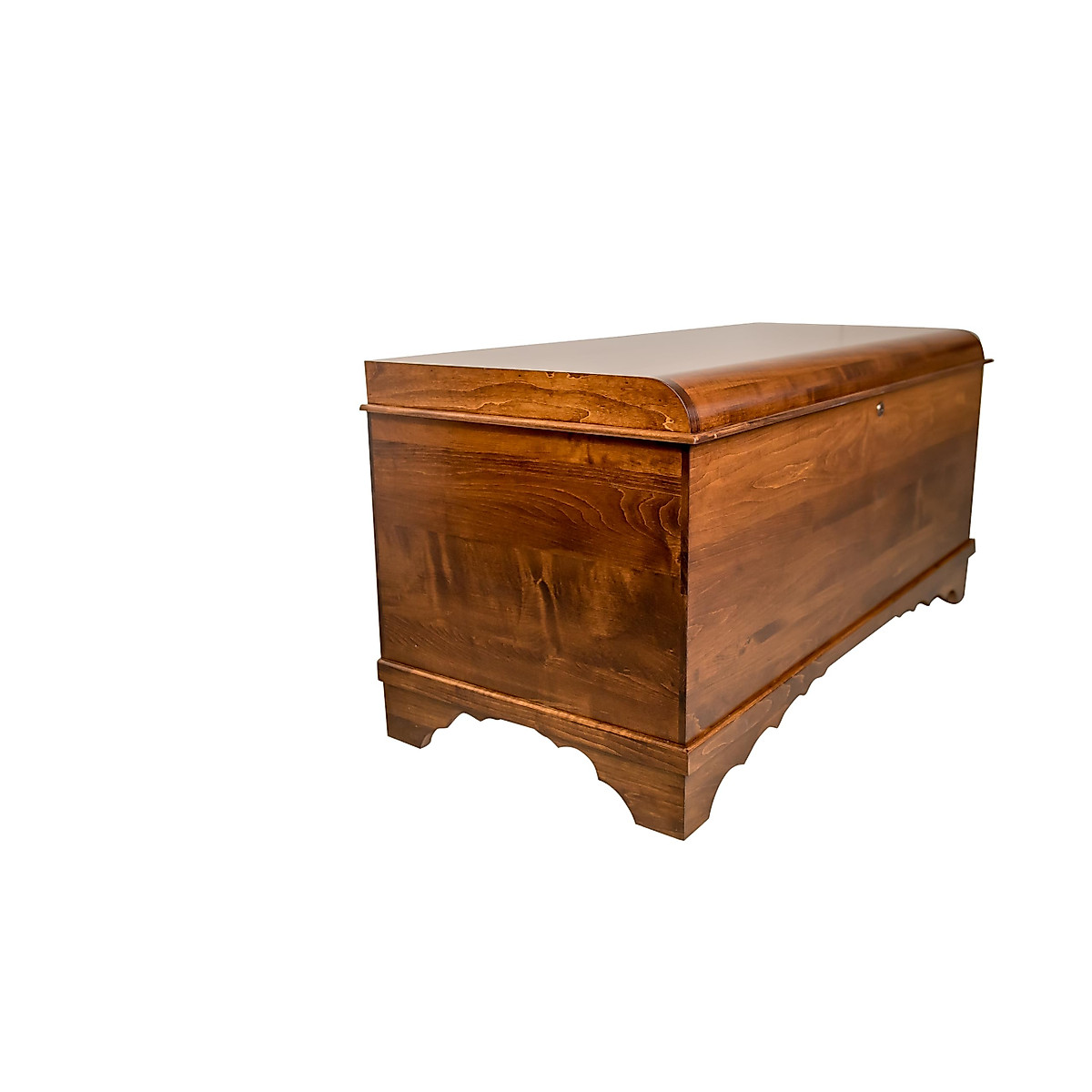 46" Cedar Hope Chest with Waterfall Top – Amish Cedar Chest w/Anti-Slam Hinges – Hope Chest with lock – Blanket Chest - Trunks for Blankets (Rustic Quartersawn Oak Wood, Asbury Stain, 46" Long)