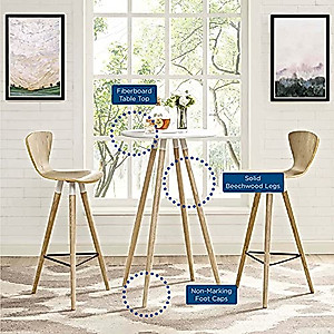 Modway Track 24" Contemporary Modern Round Bar Table in White