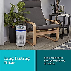 Homedics 5-in-1 UV-C Air Purifier - 360-Degree HEPA Filter, Air Purifiers for Bedroom and Home with Essential Oil Pads and Built-In Timer, 3 Speed Settings for Small Rooms, White