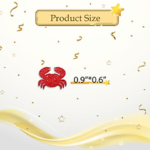 100pcs Crab Confetti, Red Glitter Crab Table Confetti for Beach Party, Sea Aminal Paper Scatters, Under The Sea Baby Shower/Bridal Shower Party Table Decoration