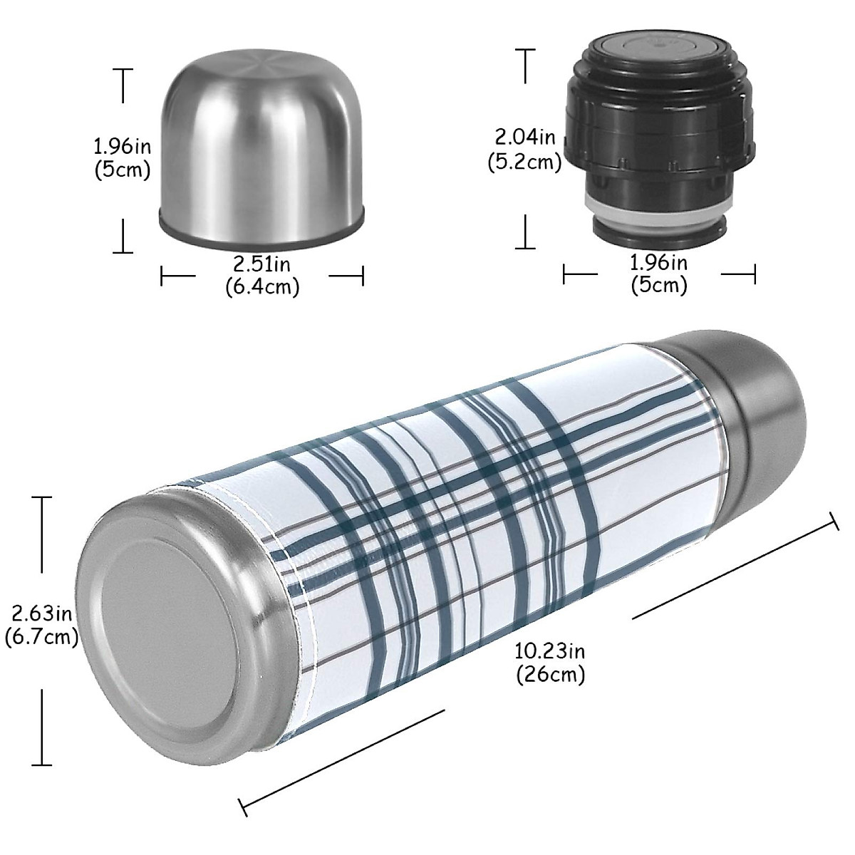 Stainless Steel Leather Vacuum Insulated Mug Thick Lines Thermos Water Bottle For Hot And Cold Drinks Kids Adults 16 Oz