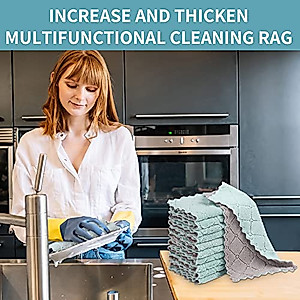 GADIEDIE 10 Pack Kitchen Dish Cloths Dish Towels,Super Absorbent Coral Fleece Cloth,Premium Dishcloths,Nonstick Oil Washable Fast Drying Dish Rags,Reusable Cloth forTable Chair Dish Glass