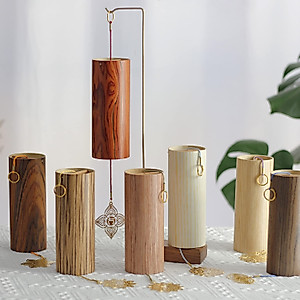 Mowind Chakra Chimes Natural Bamboo Wind Chimes Meditation Chord Windchime Wind Bell for Home Decoration Zen Mindfulness Sacral Chakra