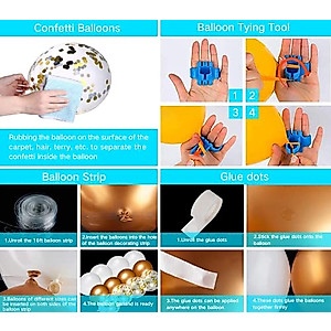 JOYYPOP White Balloon Garland Kit, 108Pcs White and Gold Balloons Arch Garland Kit Gold Confetti Balloons Metallic Balloons for Birthday Wedding Bachelorette Engagements Baby Shower Decorations