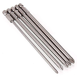 JUN-STORE SENMIAO-TH 5Pcs/Set Shank 1/4" S2 Steel Drill Bit Set 150mm Long Magnetic Hex Cross Head Screwdriver Screw Driver #246979