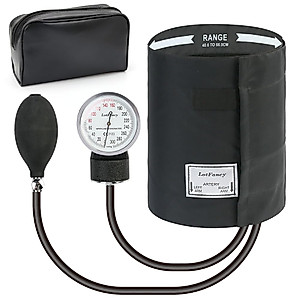 Aneroid Sphygmomanometer by LotFancy, X -Large Thigh BP Cuff(16-26in), Professional Manual Blood Pressure Monitor, Black Adult Cuff and Carrying Case