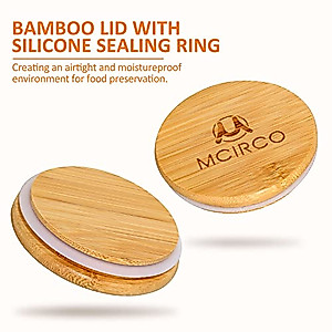 M MCIRCO Kitchen Canisters Set, 9Pcs Airtight Glass Jars with Bamboo Lids, Glass food Storage Containers for Kitchen & Pantry Organization, Cookie, Coffee, Pasta, Nuts and Spice Jars, Stackable