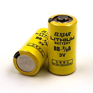 elxjar (2-Pack) 3V BR-2/3ASSP 2/3A Lithium Battery, Replacement for Panasonic BR-2/3A
