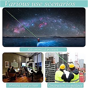 IVVTRYI Green Laser Pointer, Long-Range high-Power Laser Pointer, Adjustable Mode, 2000 Meters Handheld Laser Pointer, Suitable for Camping, Hiking, Emergency, USB Charging