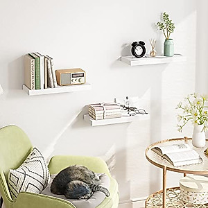 Fixwal Floating Shelf, Set of 3 White Shelves with Invisible Brackets, Decorative Wall Shelves for Bathroom Living Room Bedroom Kitchen Study(15 x5.9 x1.2in)