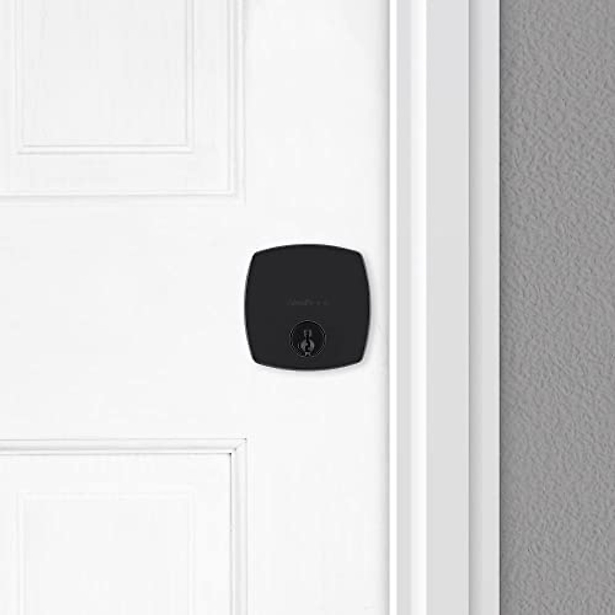 Kwikset Midtown Deadbolt Lock, Matte Black Modern Exterior Keyed Front Entry Door, Pick Resistant SmartKey Rekey Security, Single Cylinder Dead Bolt, with Microban Protection