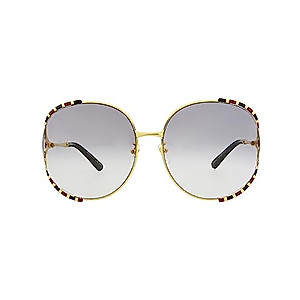Gucci Round/Oval Sunglasses Gold Gold Grey Luxury Eyewear Made In Japan Metal Frame Designer Fashion for Everyday Luxury