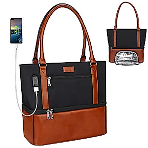MONSTINA Lunch Bag,Lunch Tote Bag for Women,Large Lunch Box with Waterproof Insulated,USB Reusable Lunch Pouch for Office School