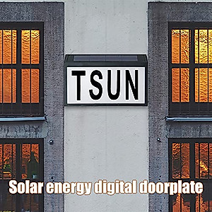 JJXX-BZ Outdoor Solar Light Doorplate Outdoor LED Solar Garden Light Address Numbers Letters Waterproof Lamp Home Letter Number Stickers House Number Wall Lamp for Courtyard Lighting