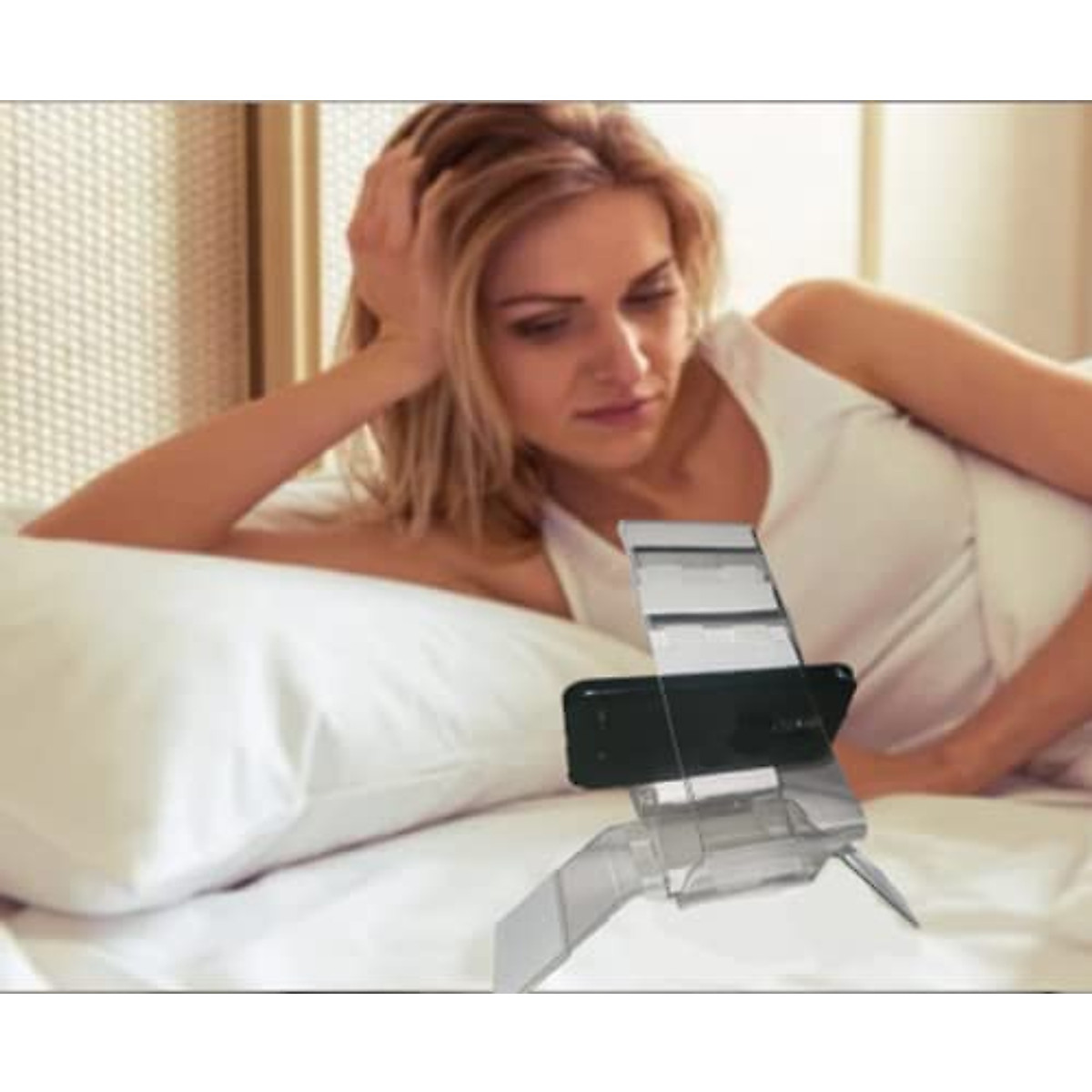 Hstand for Smartphones, Tablet, e-readers, Kindle, Kobo, Nook, iPhone, iPad for Bed, Switch. Adjustable Clamp Holder for Phone, Tablet, iPhone, iPad, Switch Reading and Gaming in bed