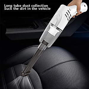 Dianli Cordless Vacuum Cleaner with 30 Mins Long Runtime, Powerful Suction,Lightweight Cordless Mattress Vacuum Cleaner, Portable Handheld Lazy Home Vacuum Cleaner, for Bed, Sofa, Carpet, Car (White)