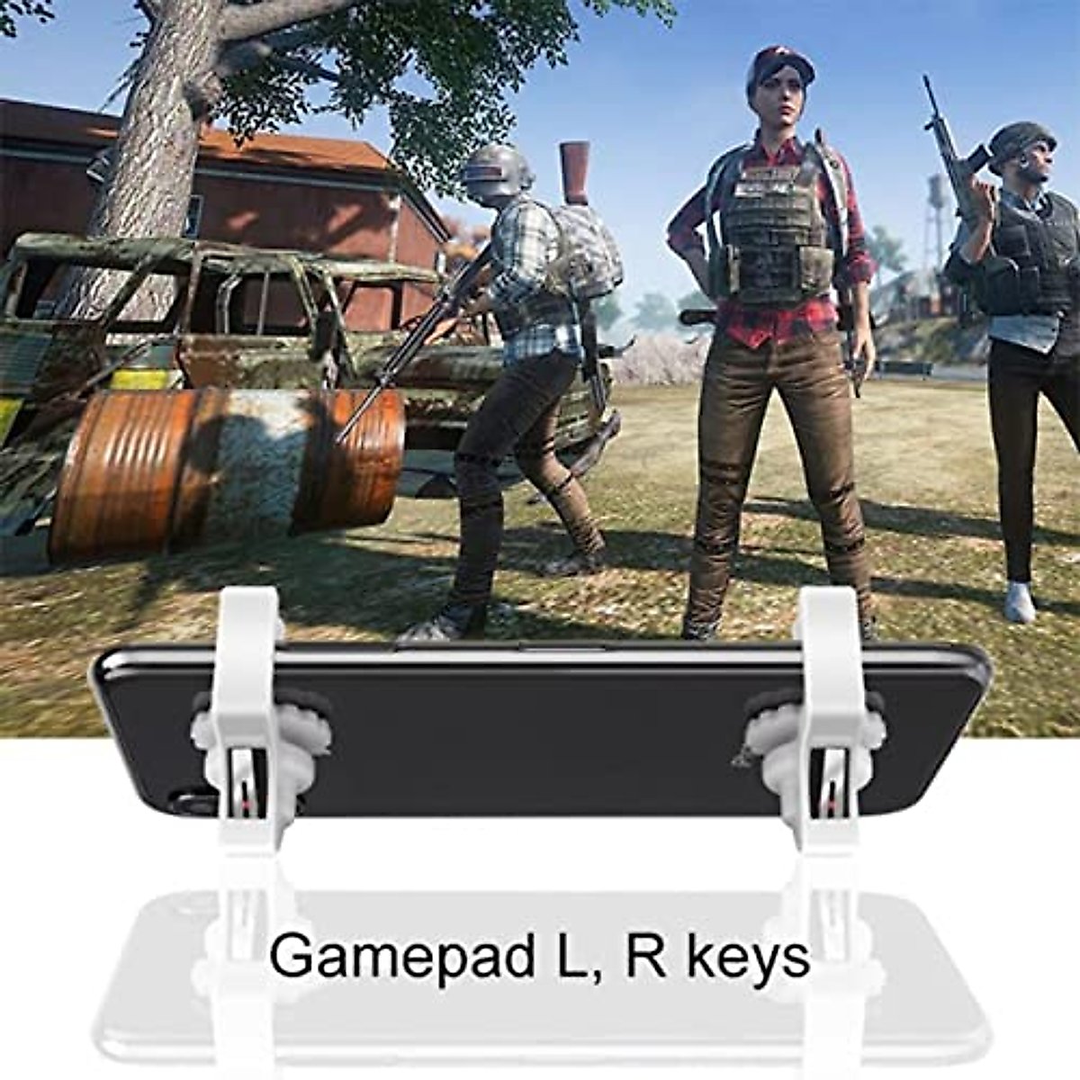 Wusteg 2Pairs PUBG Mobile Game Trigger,Controller Triggers with L1R1 Game Controller Joysticks Trigger Shooter Sensitive Aim & Fire Keys Buttons PUBG/Knives Out/Rules of Survival All Smartphone