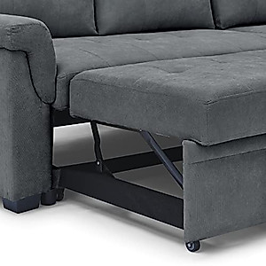 uhome Upholstered Sleeper Sofa with USB Ports sectional Couch Reversible Sofabed, Full XL, Gray