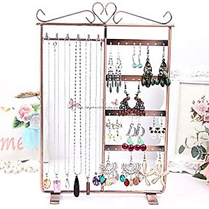 ZSEDP Rotate the Wall to try The Multifunctional Metal Hanging Earrings, Necklace and Bracelet Display Stand