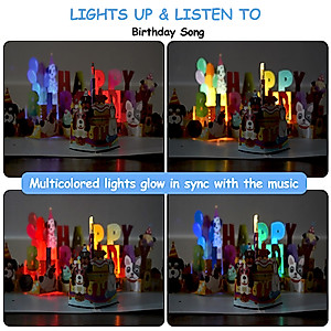 Ecloverlife Birthday Cards for Boys, Pop Up Blowable Musical Birthday Card with Lights for 3/4/5/6/7/8 Year Old Boys (Dogs)