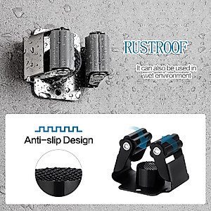 JAMEND CLXP 3PCS Broom and Mop Holder, Heavy Duty Garden Tool Organizer Rack Rake and Shovel Handle, Stainless Steel Mop Hanger. Wall Mounted with Screws. Matte Black…