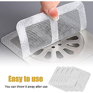 Disposable Floor Drain Hair Catcher Stickers, 4 Inch, Pack of 10, Shower Drain Mesh Stickers for Bathroom, Laundry, Bathtub, Kitchen Sink