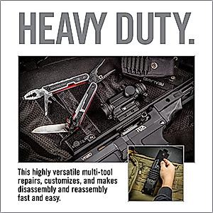 Real Avid Gun Tool Max, 37-in-1 Multitool for Gunsmithing, Includes Pliers, Wire Cutters, Knife Blade, Universal Choke Wrench, Bits, Wrenches & Sheath, Perfect EDC Tool for Hunting & Gun Owners black